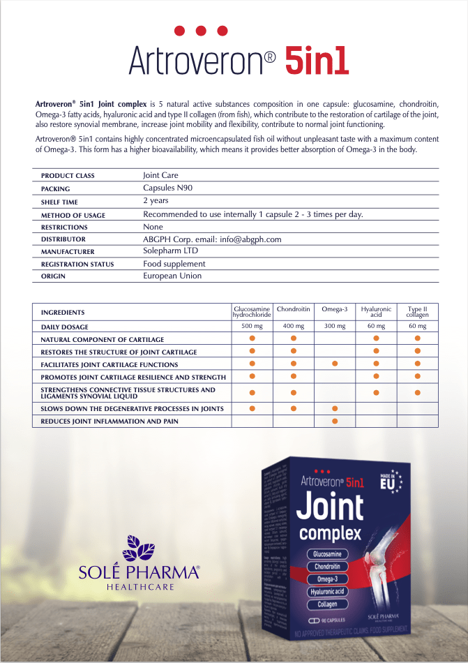 Artroveron 5 in 1 Joint complex - ABG Pharma Philippines